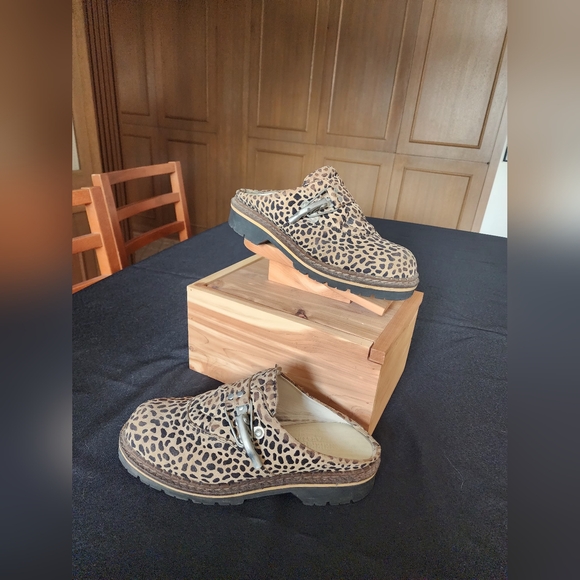 Geier Wally | Shoes | Geier Wally Suede Animal Print Mules Clogs Size ...